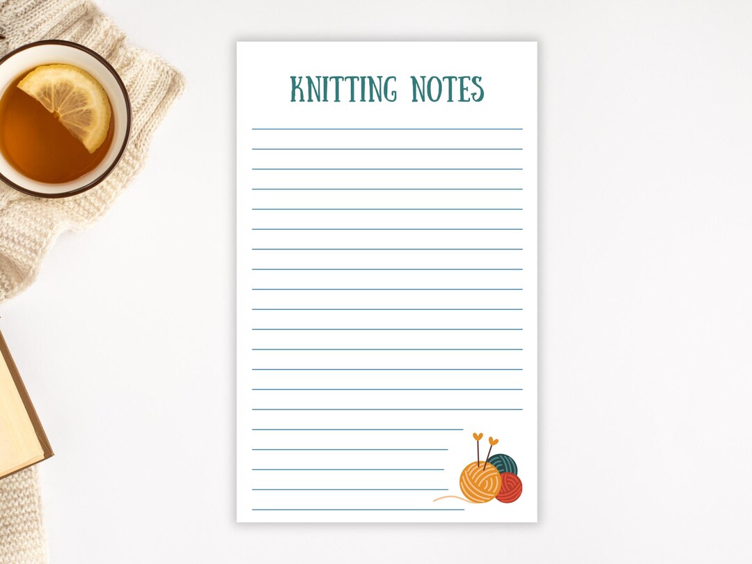 Custom 5x8 Lined Knitting Notepad Ball of Yarn Notepad Perfect Gift for ...