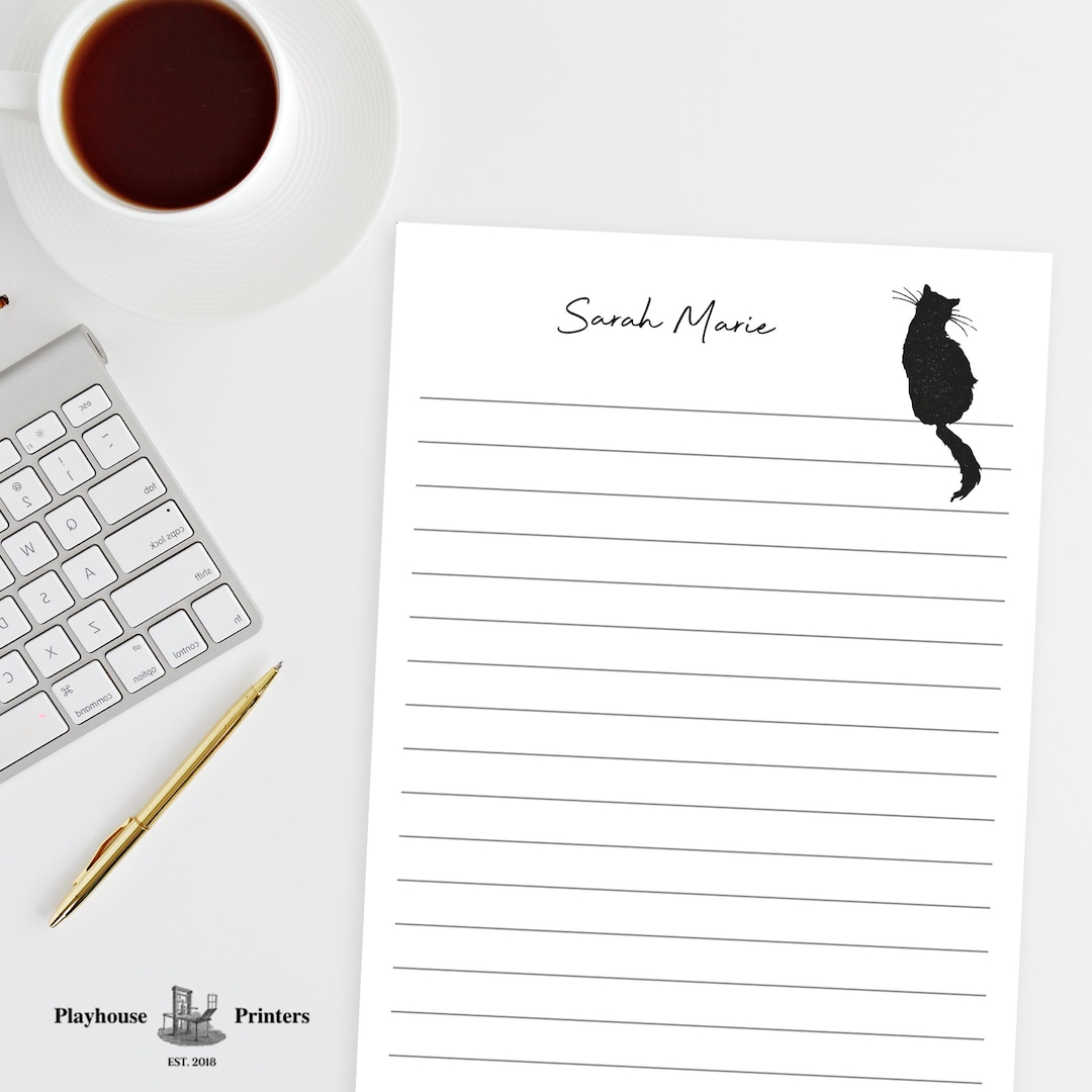Personalized Cat Notepad Black Cat Notepad Halloween Notepad - Etsy