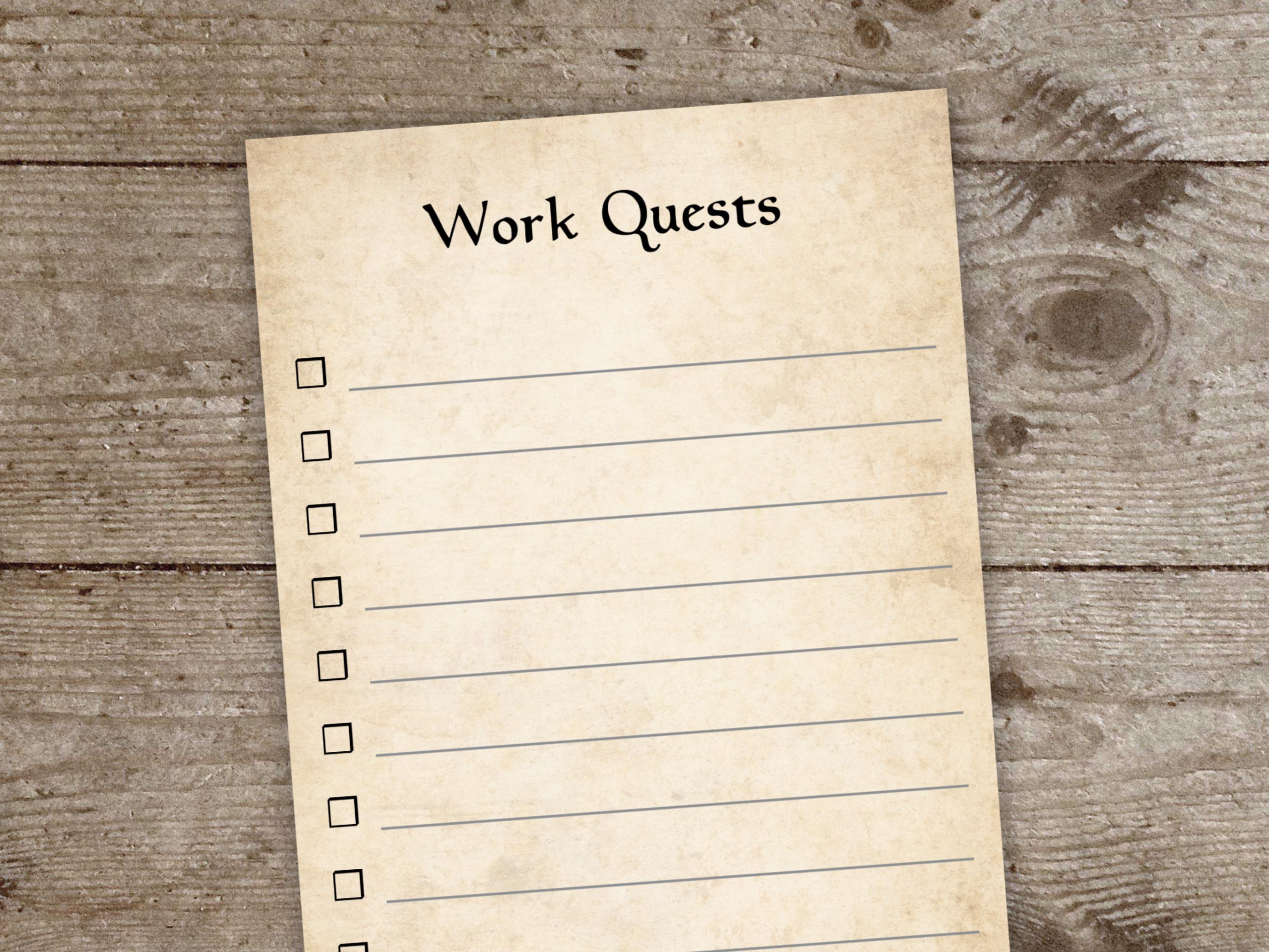 Custom Side Quest Notepad | to Do List Notepad | RPG Game Stationery ...