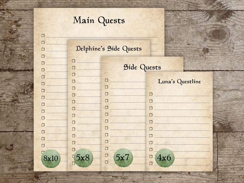 Custom Side Quest Notepad | to Do List Notepad | RPG Game Stationery ...