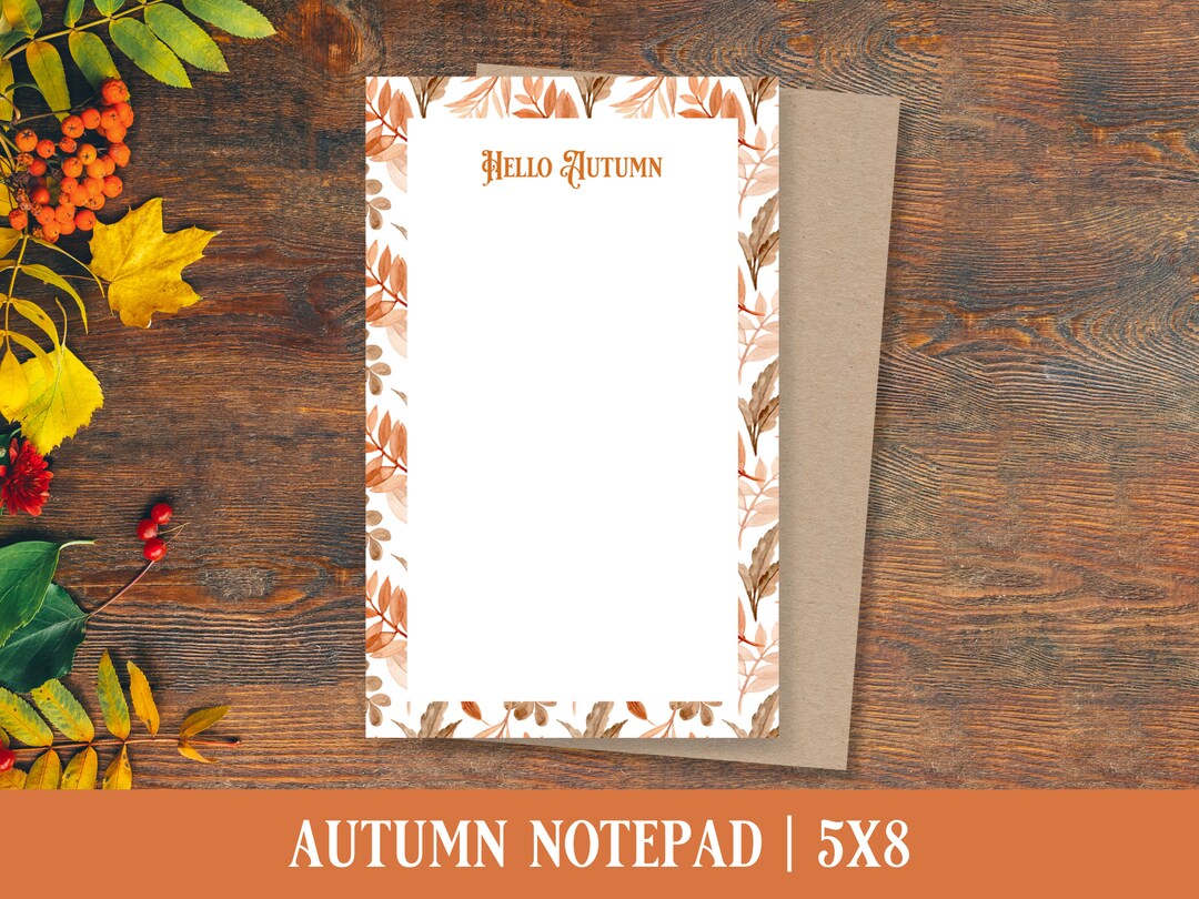 Custom Autumn Notepad Fall Leaves Notepad Autumn Note Pad - Etsy
