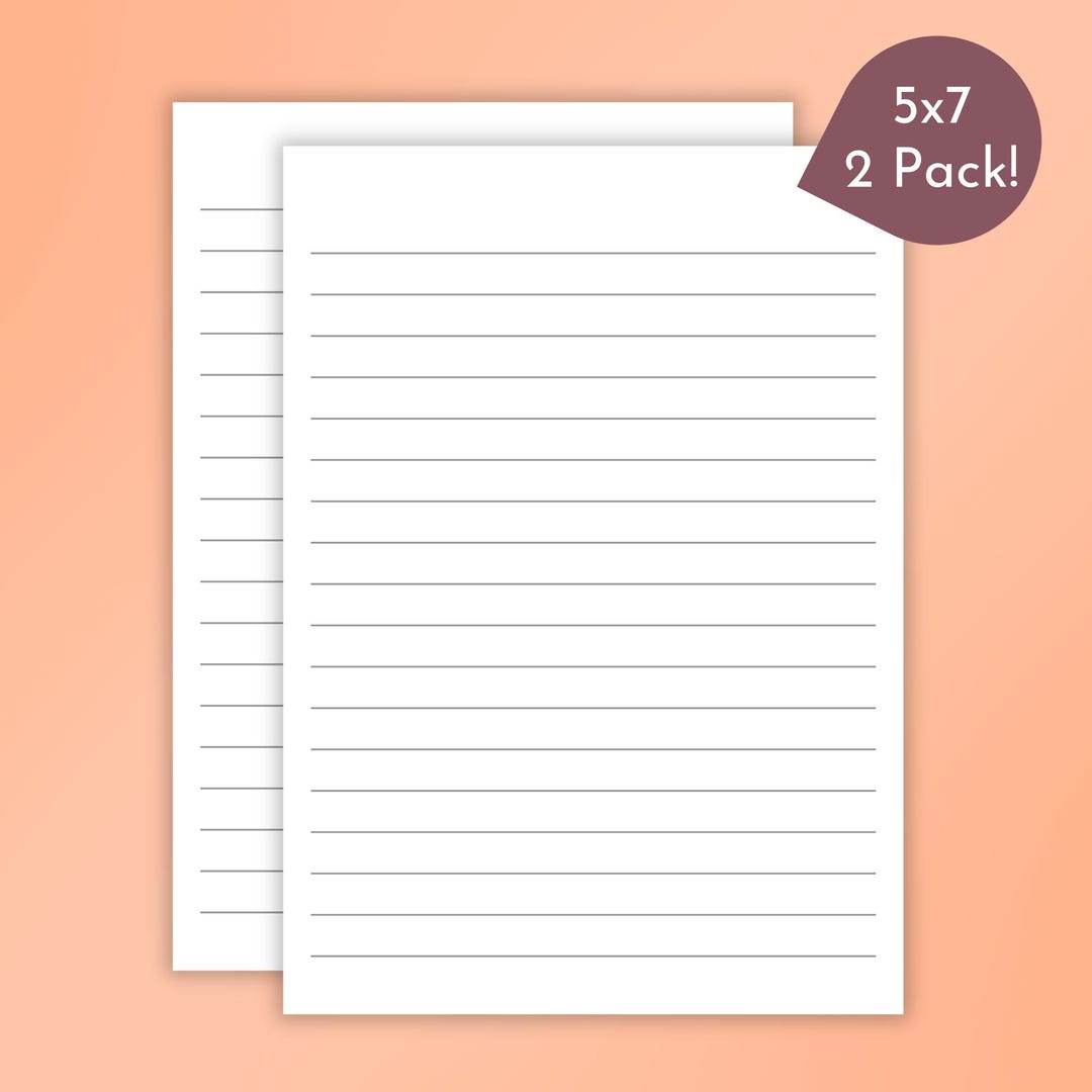 5x7 Lined Notepad: 60-sheet Pad, 2-pack - Etsy