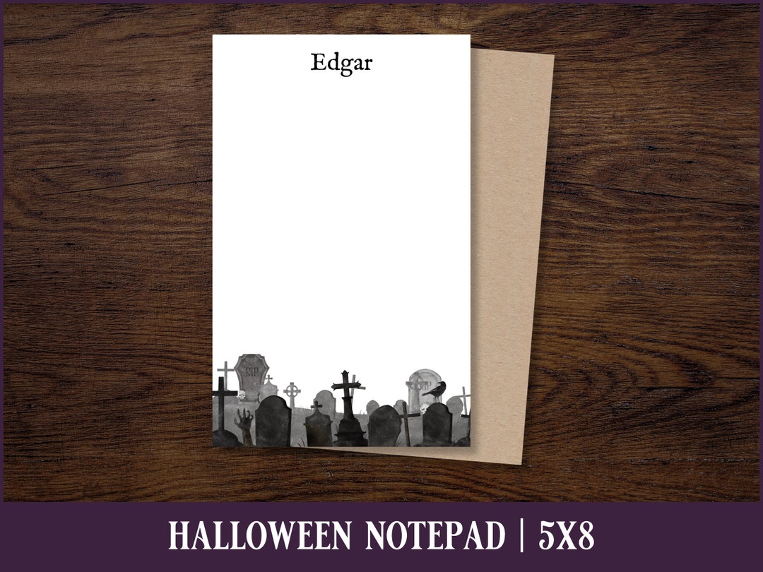Custom Spooky Note Pad Cemetery Pad Gravestone Notepad Personalized 5x8 ...