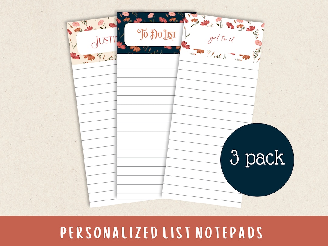 Custom To-do Lists - Set of 3 Personalized Notepads - Etsy