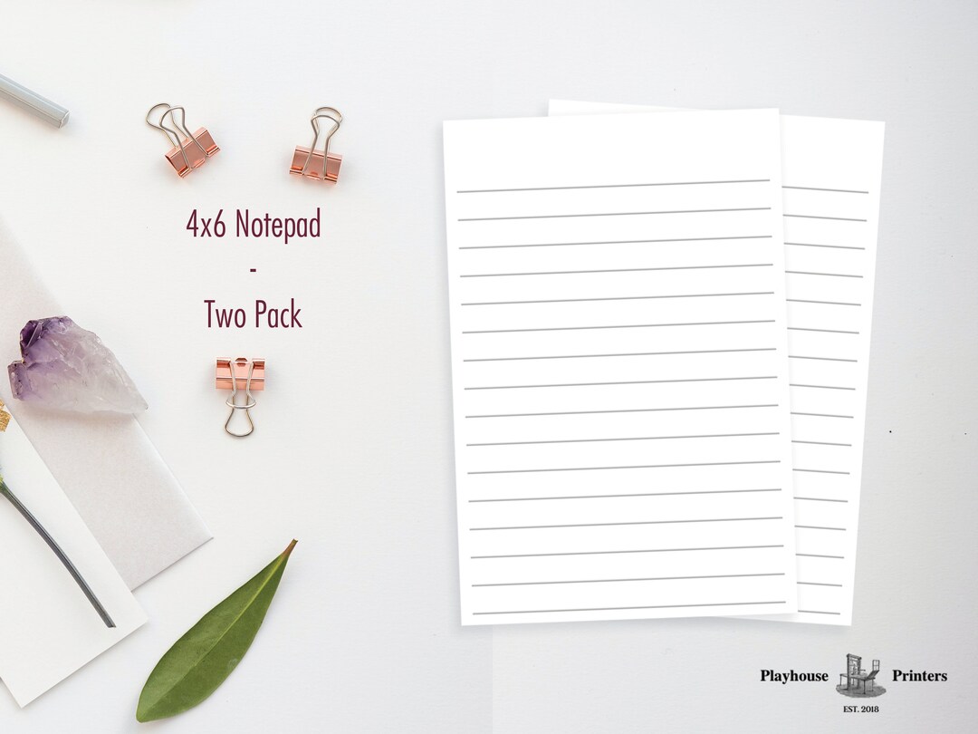 4 X 6 Lined Notepad (2 Pack) | Office Supplies | Work From Home ...