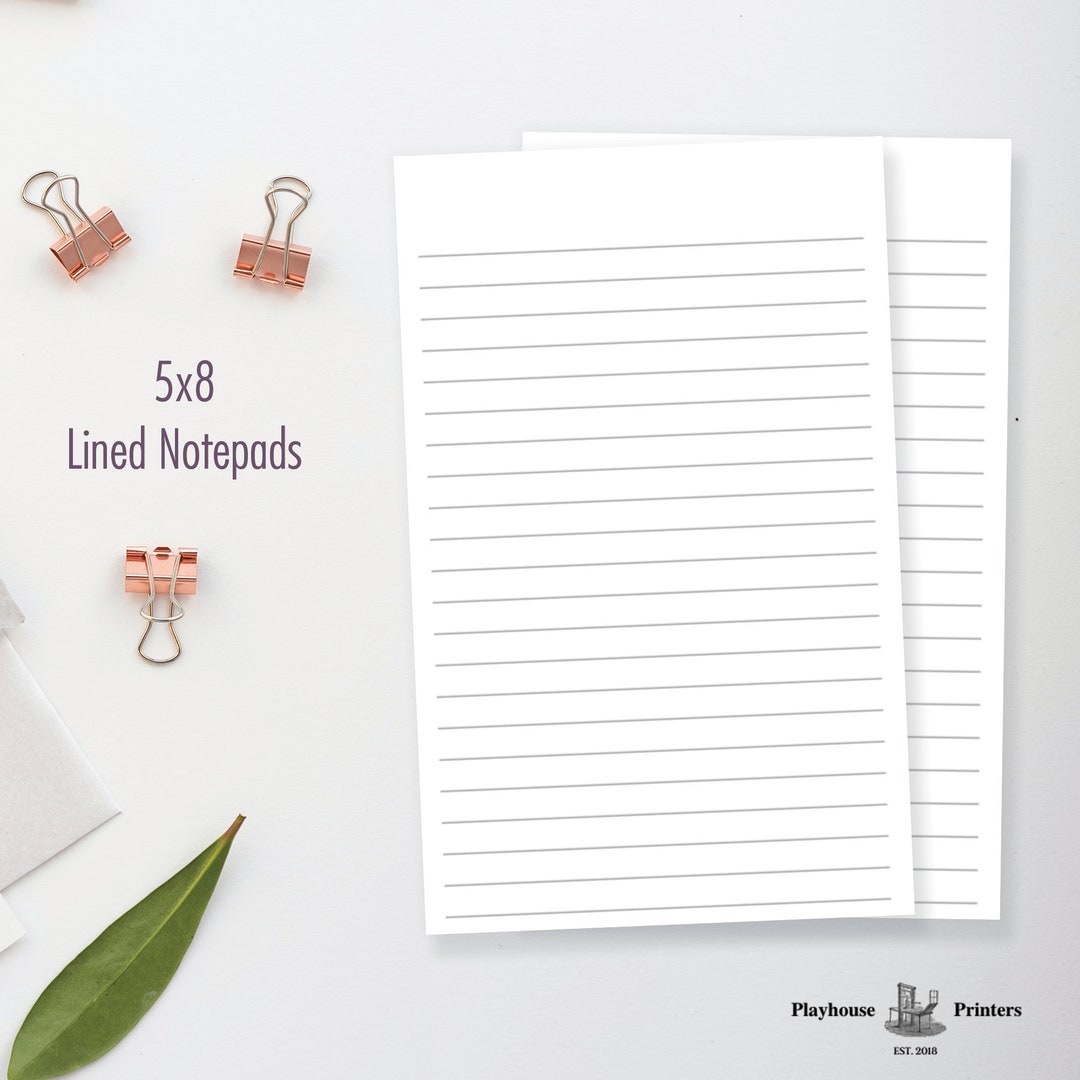 Stay Organized: 5x8 Lined Notepads | Your Choice of Color - Etsy