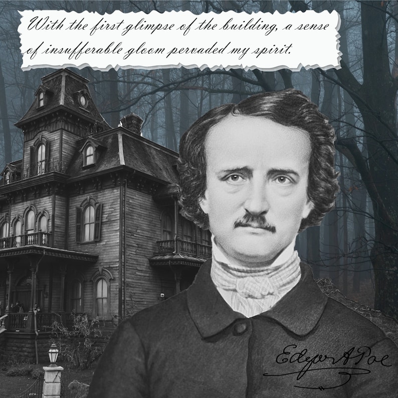 Edgar Allan Poe Art Print Fall of the House of Usher Quote - Etsy