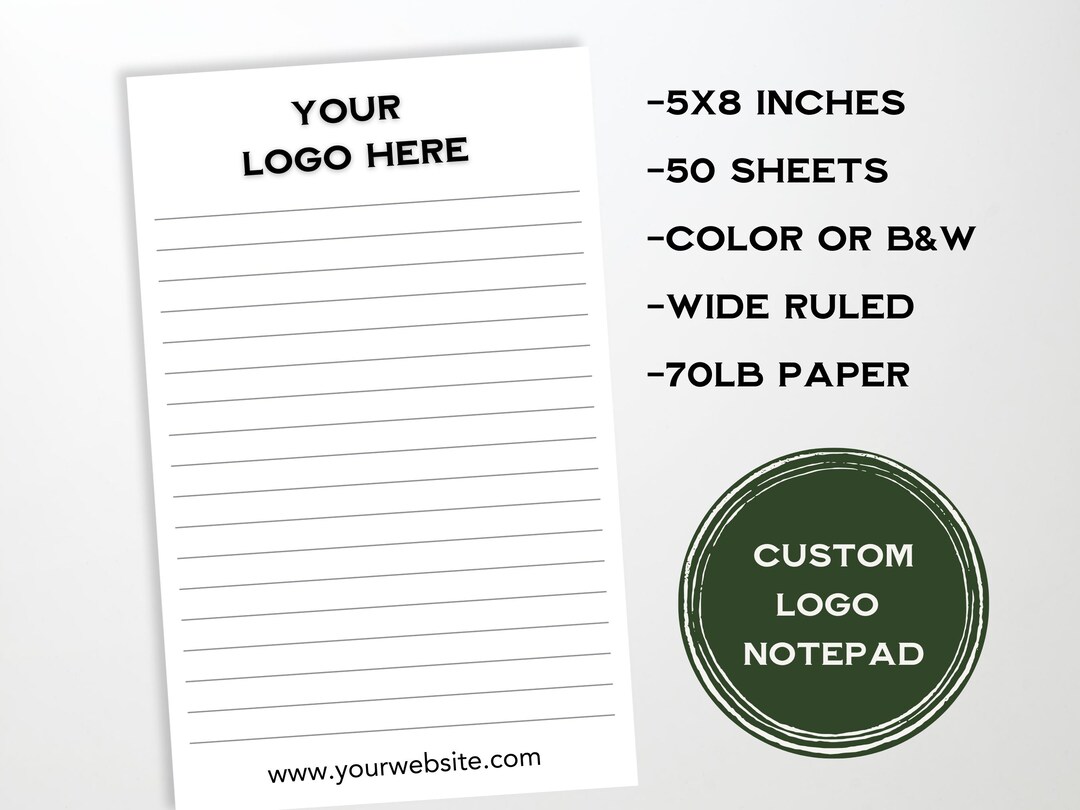 Custom Business Logo Notepad | Small Business Branded Notepad for ...