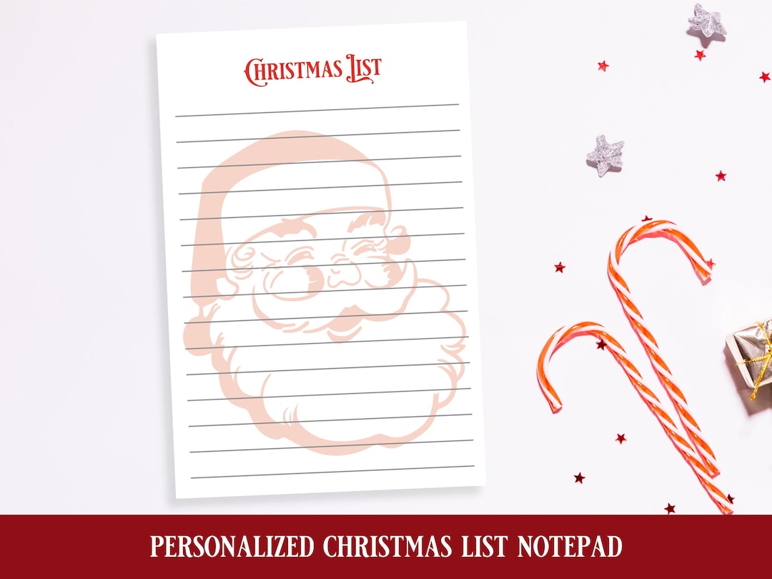 Holiday Cheer in Every Note: Personalized Santa Notepad Perfect for ...