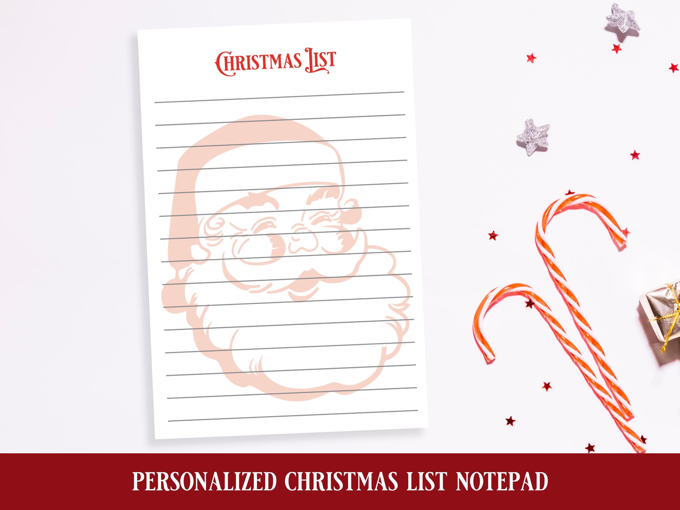 Personalized Santa Notepad: Christmas List, Stocking Stuffer (4x6, 60 ...