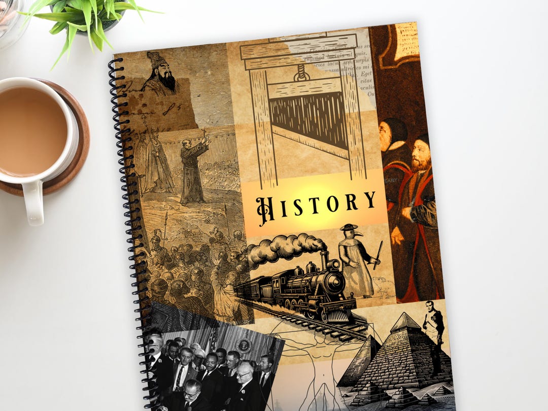 History Collage Notebook: Wide Ruled or Blank Pages - Etsy