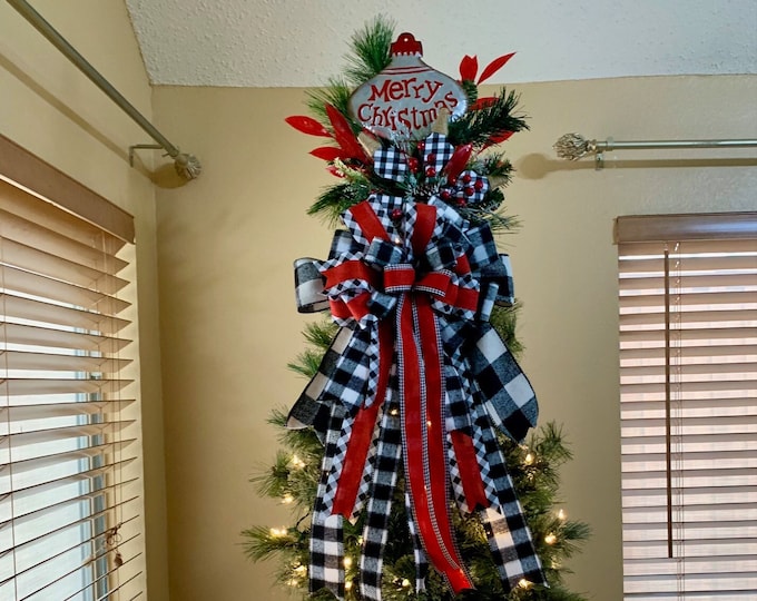 Farmhouse Tree Topper, Christmas Tree Topper, Christmas Tree Decor ...