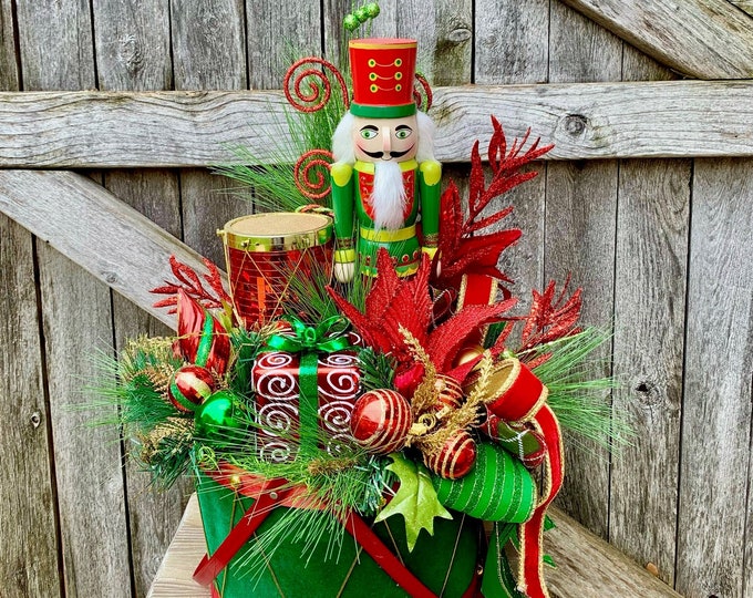 Large Nutcracker Arrangement, Table Decor, Holiday Centerpiece ...