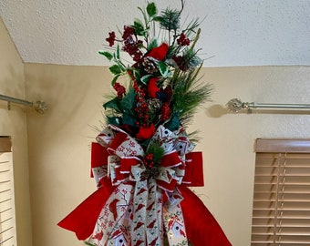 Cardinal Tree Topper, Rustic Cardinal Topper, Farmhouse Topper ...