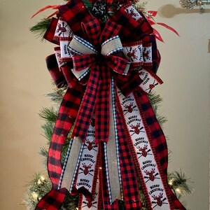 Farmhouse Tree Topper, Christmas Tree Topper, Christmas Tree Decor, Red ...