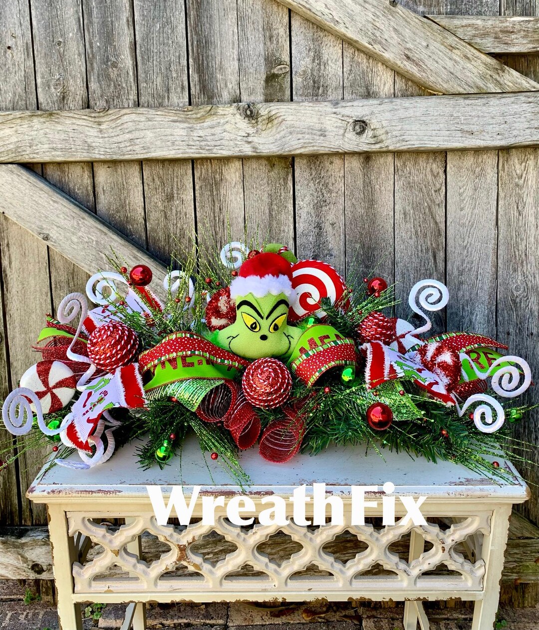 Grinch Inspired Centerpiece, Holiday Table Décor, Gift, Monster Head ...
