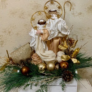 Nativity Arrangement, Religious Centerpiece, Elegant Arrangement, Holy ...
