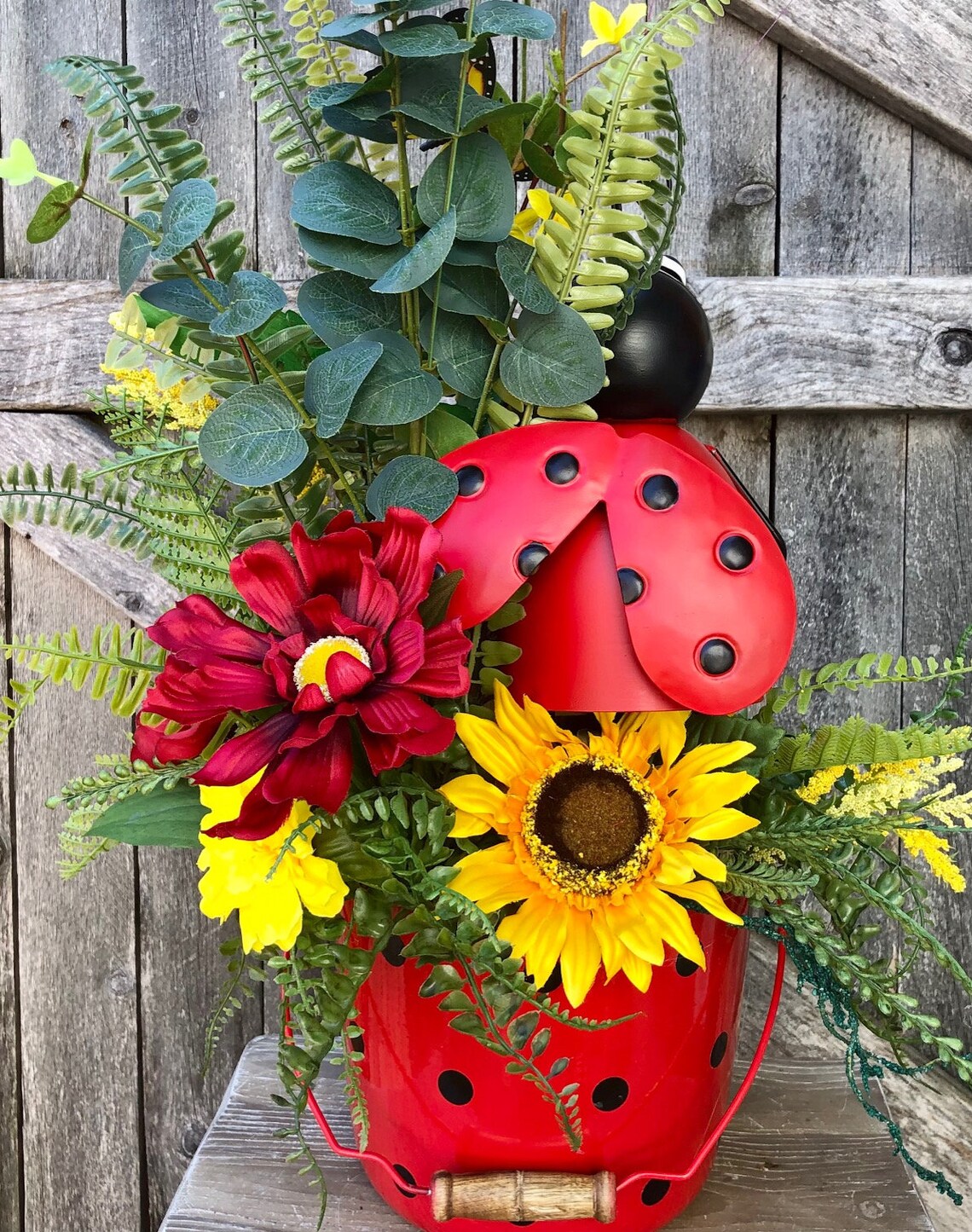 Ladybug Arrangement Summer Centerpiece Spring Floral Summer | Etsy