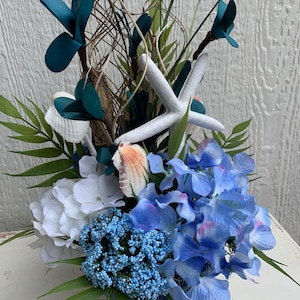 Beach Floral Arrangement for Tabletop, Seaside Floral, Coastal ...