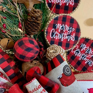 Large Truck Tree Topper, Farmhouse Topper, Christmas Tree Decor, Red ...