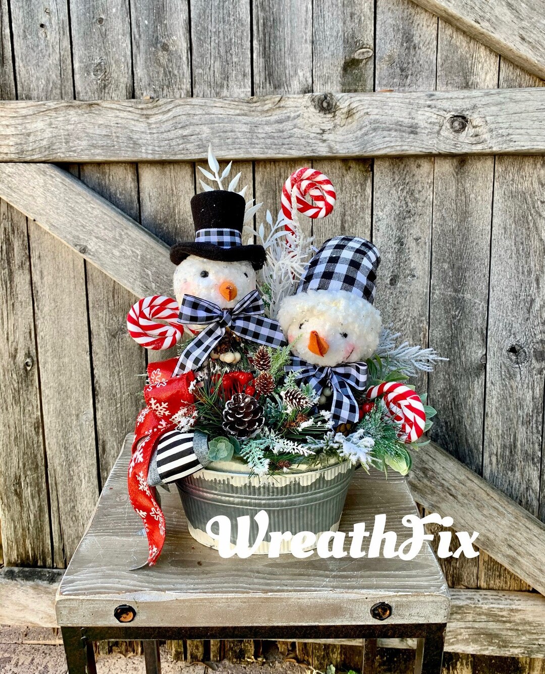 Farmhouse Snowman Arrangement, Country Snowman, Christmas Snowman ...