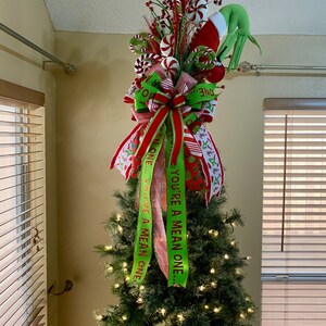 Large Grinch Inspired Tree Topper, Monster Hand, Christmas Tree Decor ...