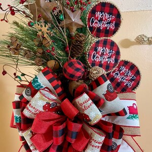 Large Truck Tree Topper, Farmhouse Topper, Christmas Tree Decor, Red ...