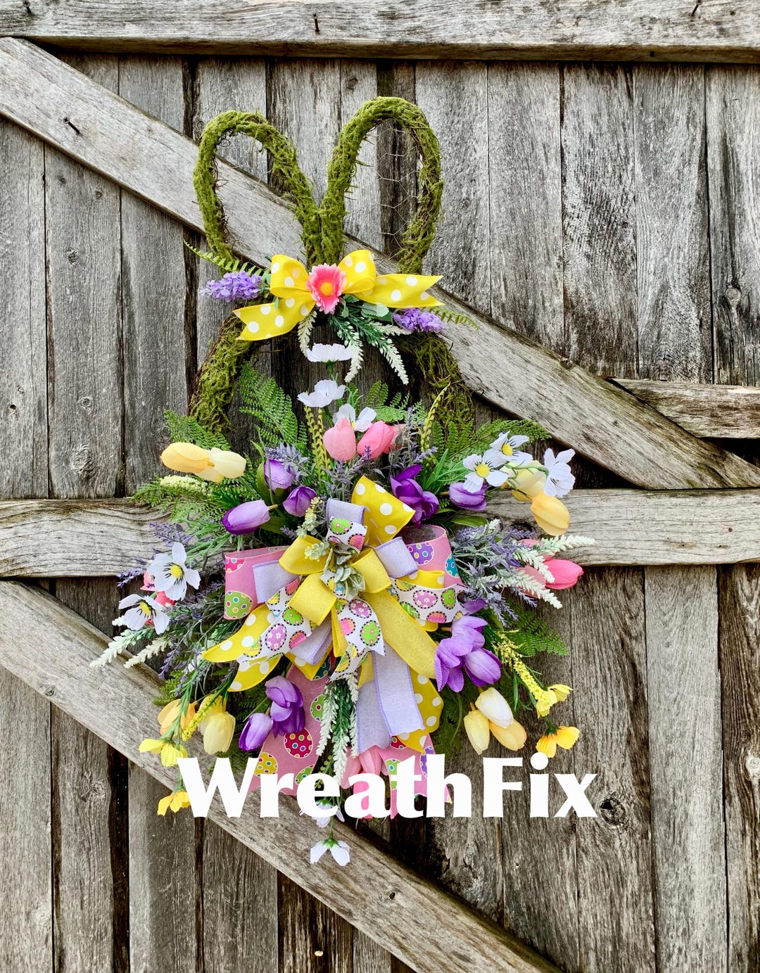 Bunny Wreath, Grapevine Wreath, Spring Wreath, Front Door Hanger ...