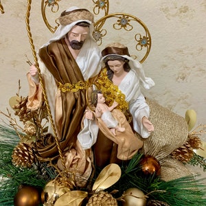 Nativity Arrangement, Religious Centerpiece, Elegant Arrangement, Holy ...