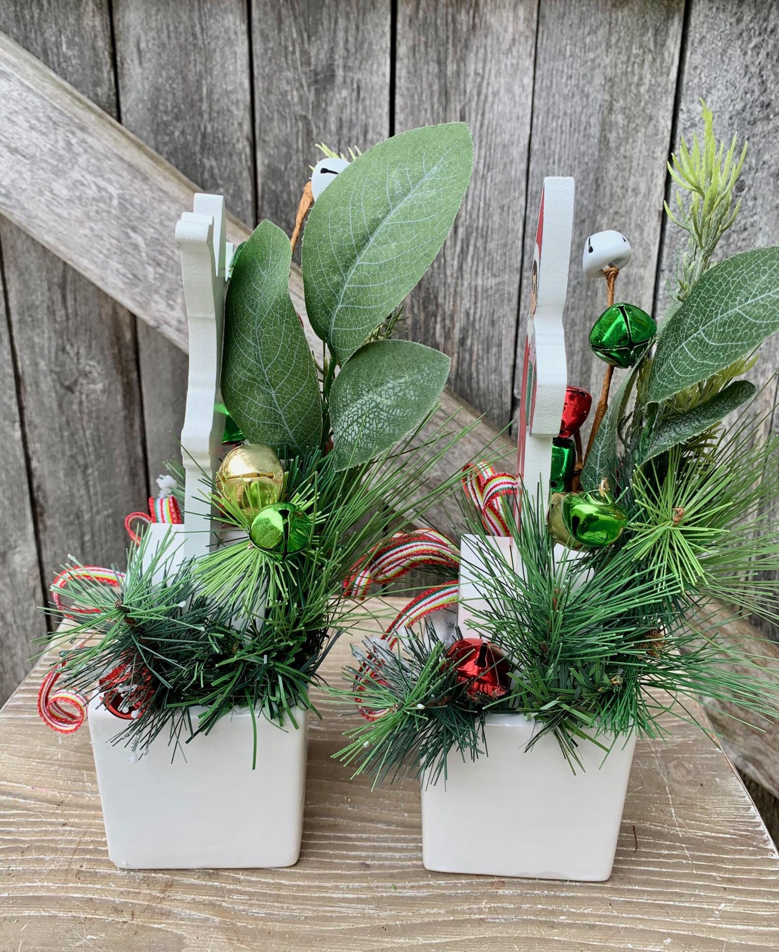 Set of Elf Arrangements, Mini Centerpiece, Small Arrangement, Christmas ...