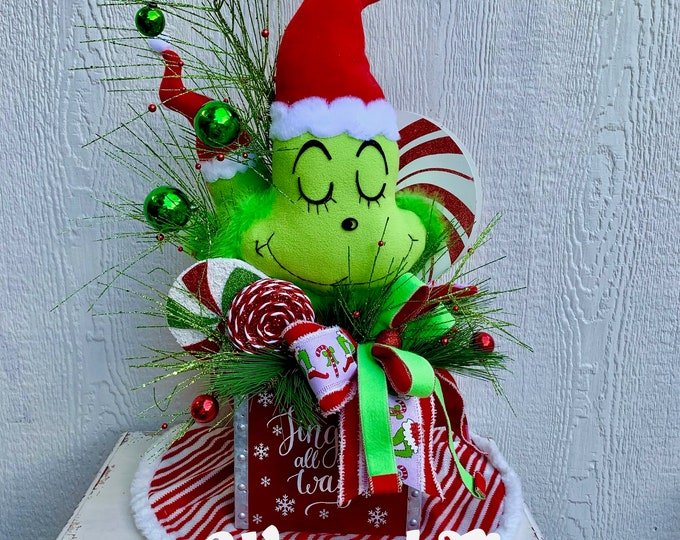 Large Grinch Like Centerpiece, Christmas Centerpiece, Holiday Table ...