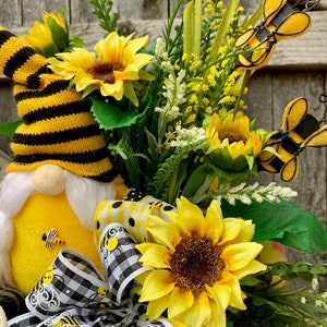 Gnome Arrangement Spring Summer Centerpiece Bumblebee Bike - Etsy