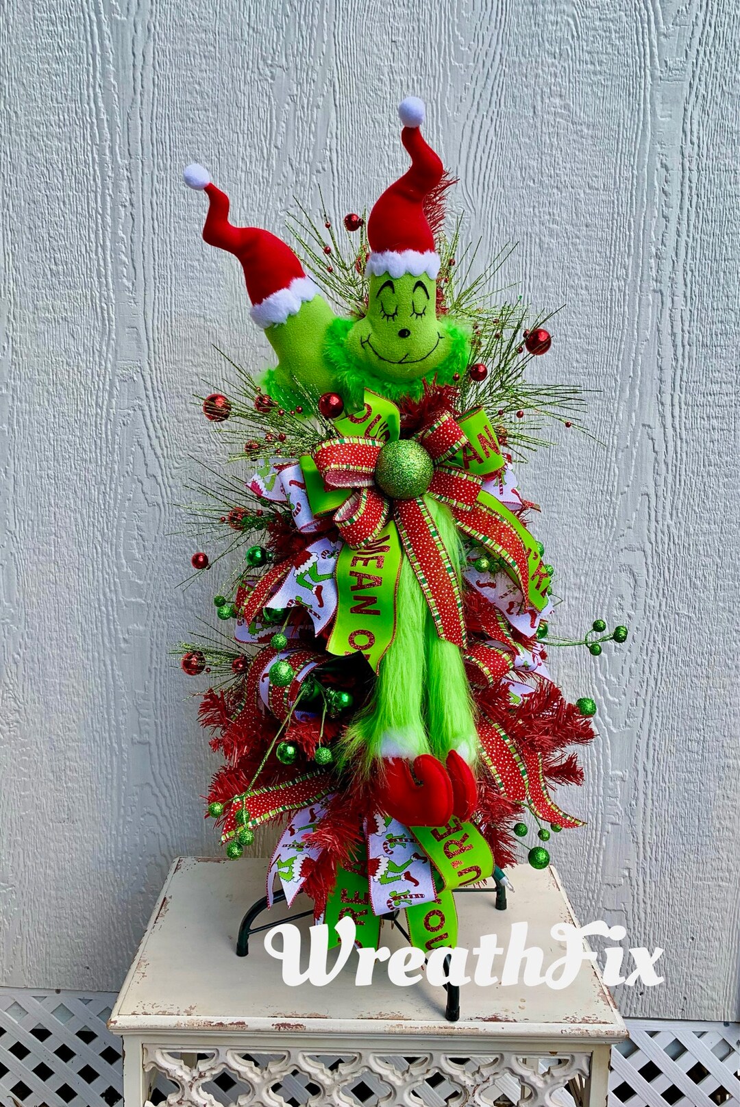 Grinch Inspired Christmas Tree, Lighted Christmas Tree, Grinch Décor ...