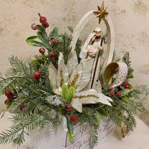 Nativity Arrangement, Religious Centerpiece, Elegant Arrangement, Holy ...