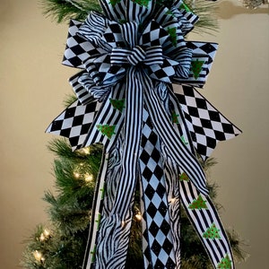 Black and White Tree Topper, Tiger Print Topper, Christmas Tree Decor ...