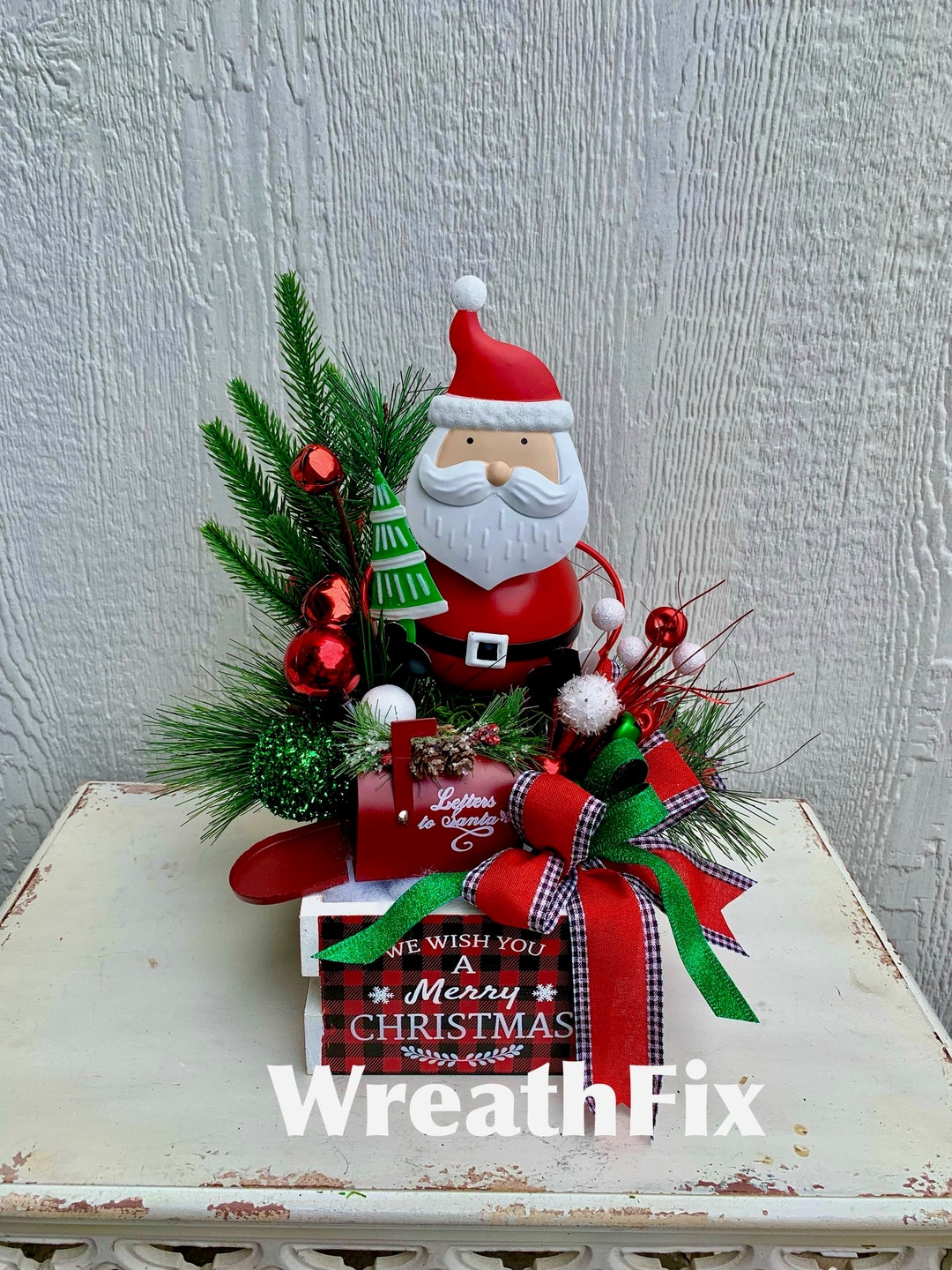 Santa Centerpiece, Santa Arrangement, Christmas Table Décor, Holiday ...