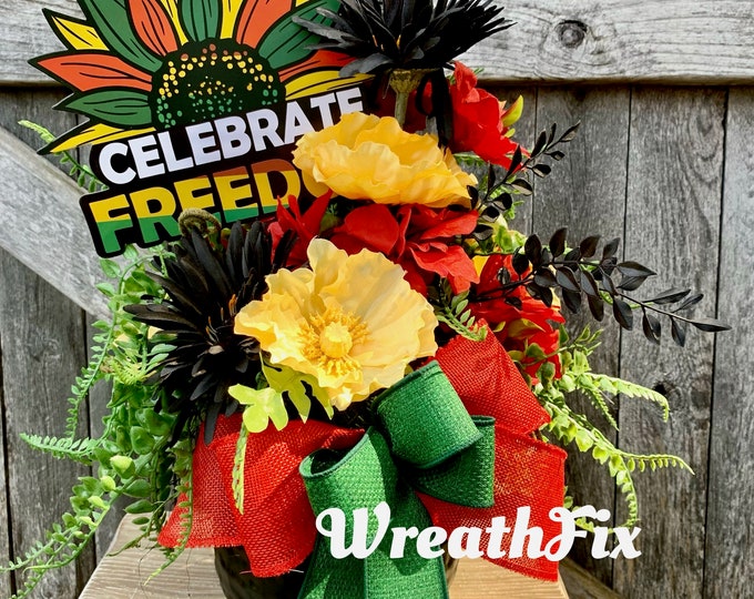 Juneteenth Arrangement, Black History Arrangement, Floral Arrangement ...