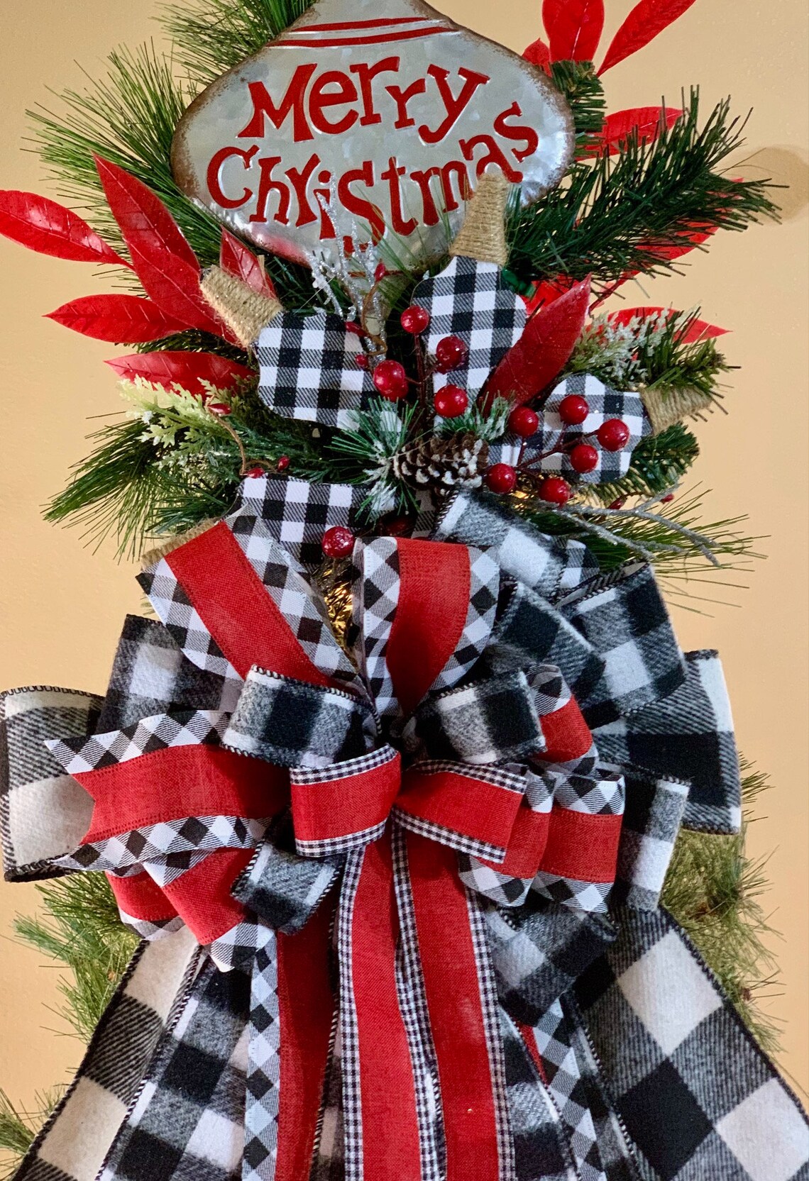 Farmhouse Tree Topper, Christmas Tree Topper, Christmas Tree Decor ...