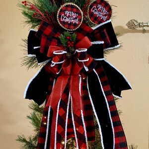 Farmhouse Tree Topper, Christmas Tree Topper, Christmas Tree Decor, Red ...