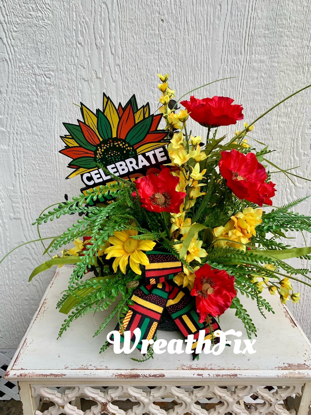Large Juneteenth Arrangement, Black History Arrangement, Floral ...