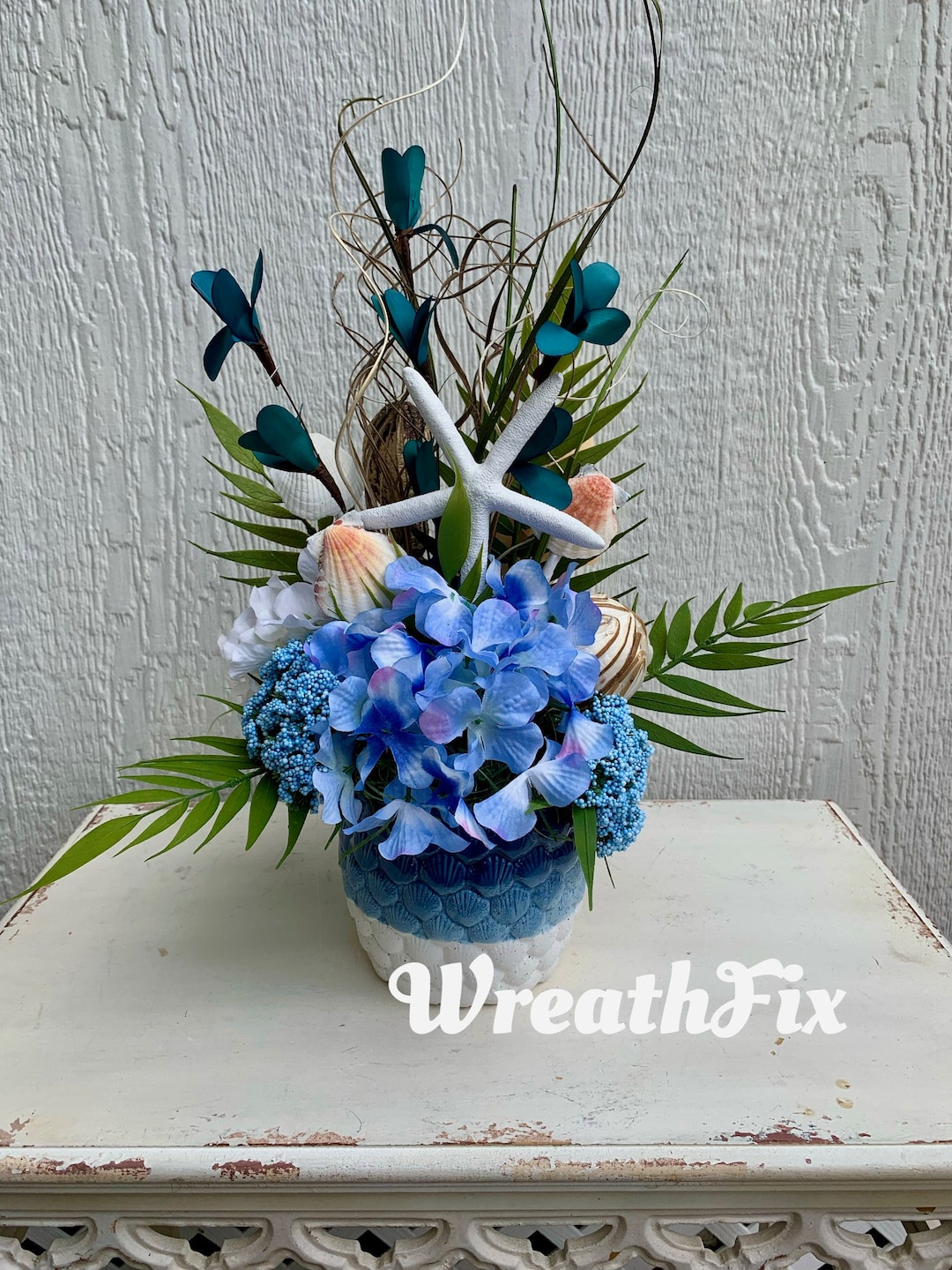 Beach Floral Arrangement for Tabletop, Seaside Floral, Coastal ...
