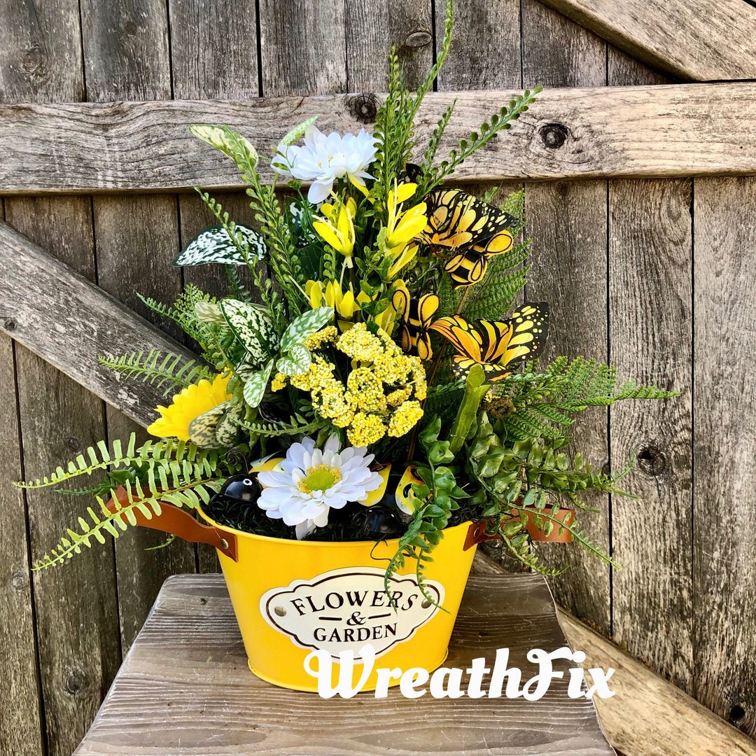 Bee and Butterfly Arrangement, Spring Summer Centerpiece, Gift, Spring ...