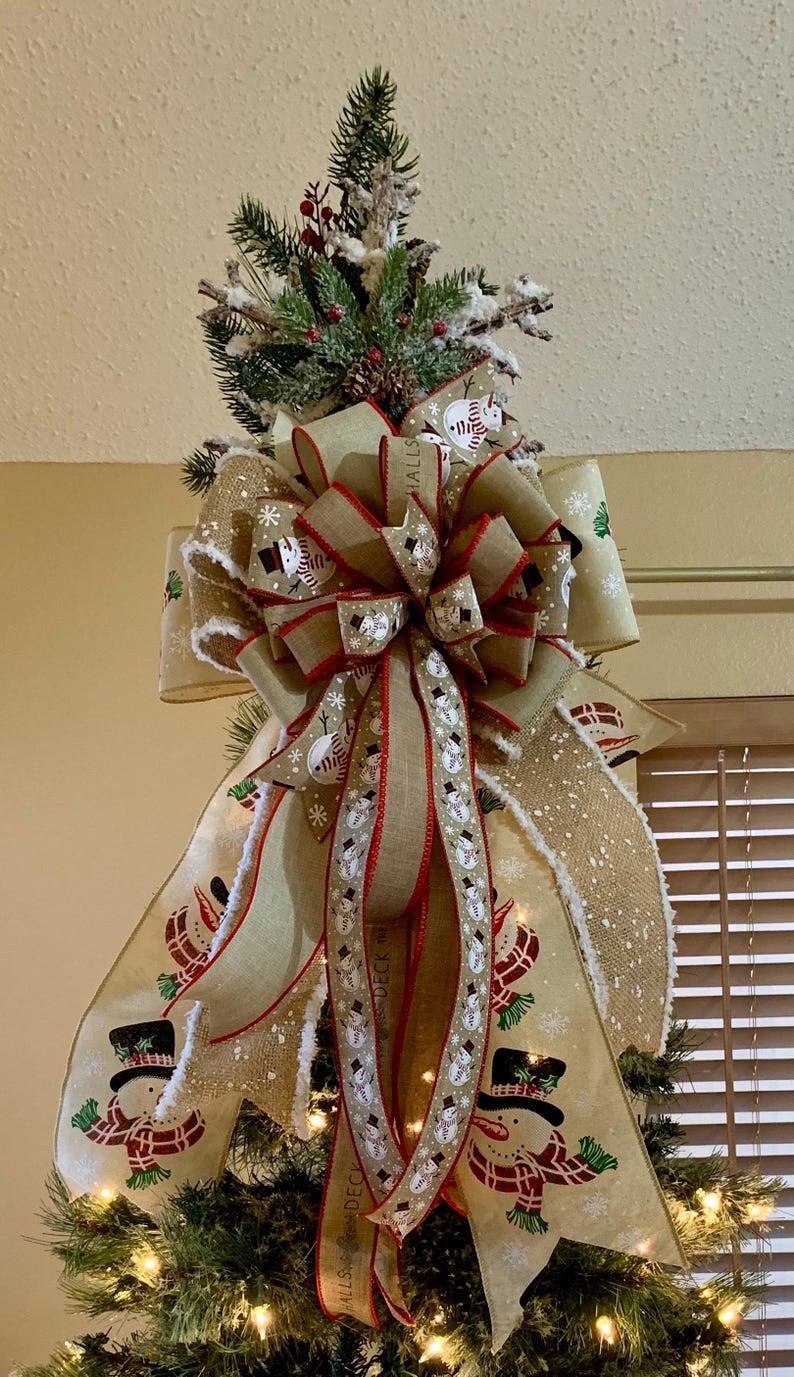 Rustic Swowman Tree Topper, Farmhouse Topper, Christmas Tree Decor ...