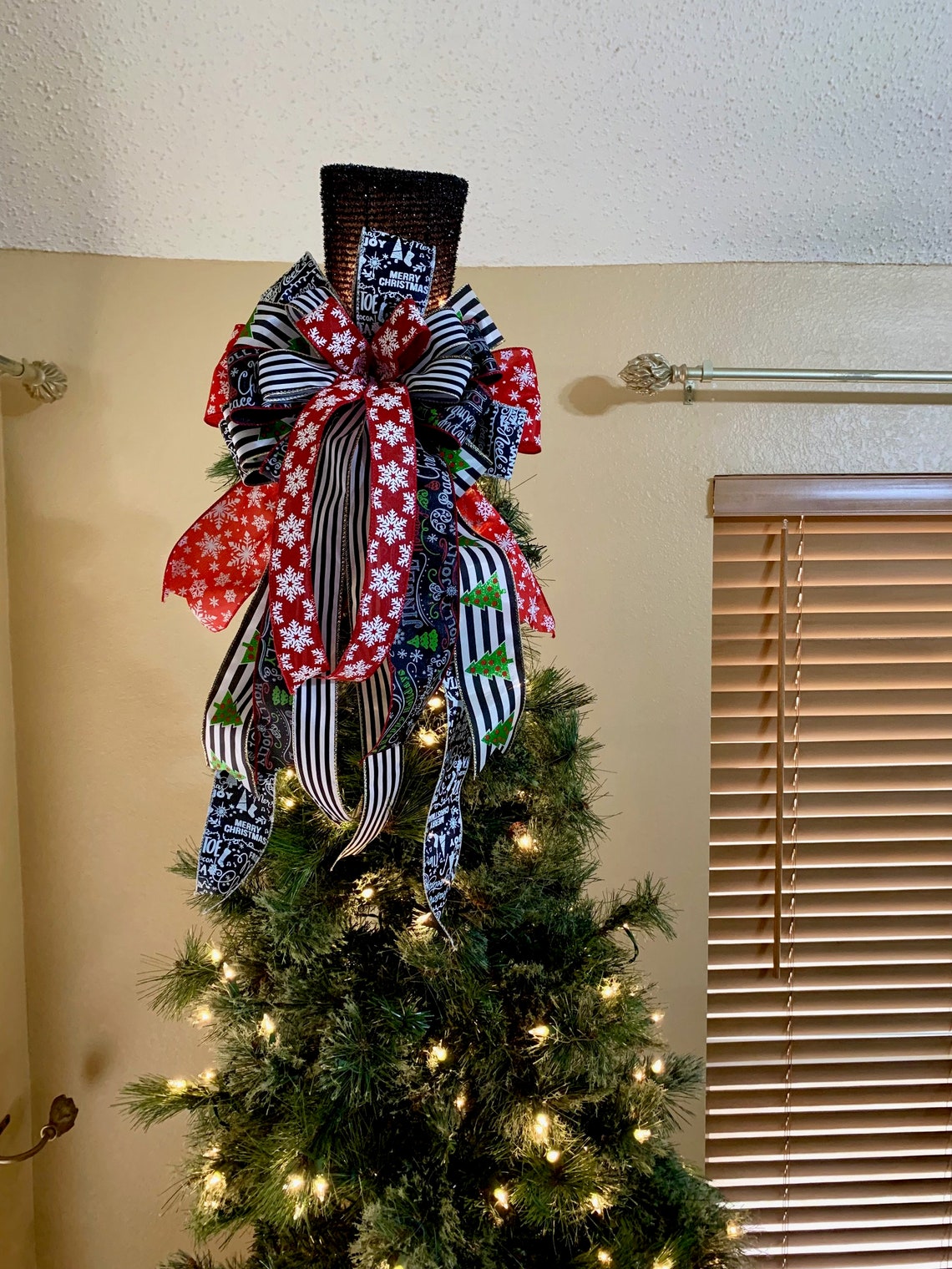 Lighted Snowman Hat Tree Topper, Lighted Tree Topper, Christmas Tree ...