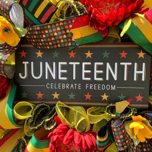 Juneteenth Wreath, Black History Wreath, Door Decor, Black Red and ...