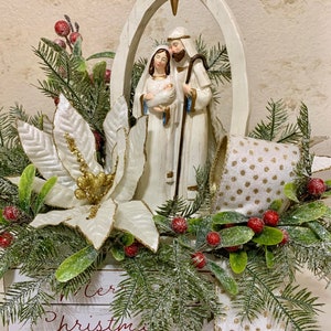 Nativity Arrangement, Religious Centerpiece, Elegant Arrangement, Holy ...