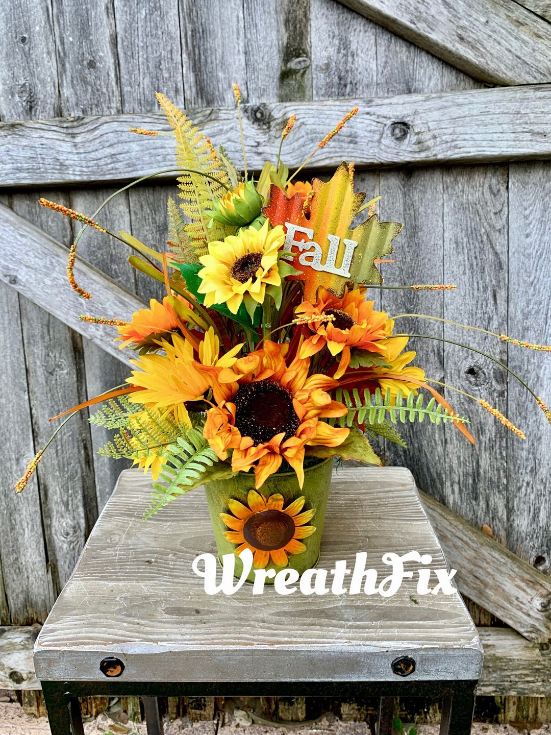 Small Fall Centerpiece, Sunflowers Arrangement, Fall Decor, Table Decor ...