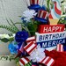 Large Patriotic Flower Basket, Basket Arrangement, 4th of July ...