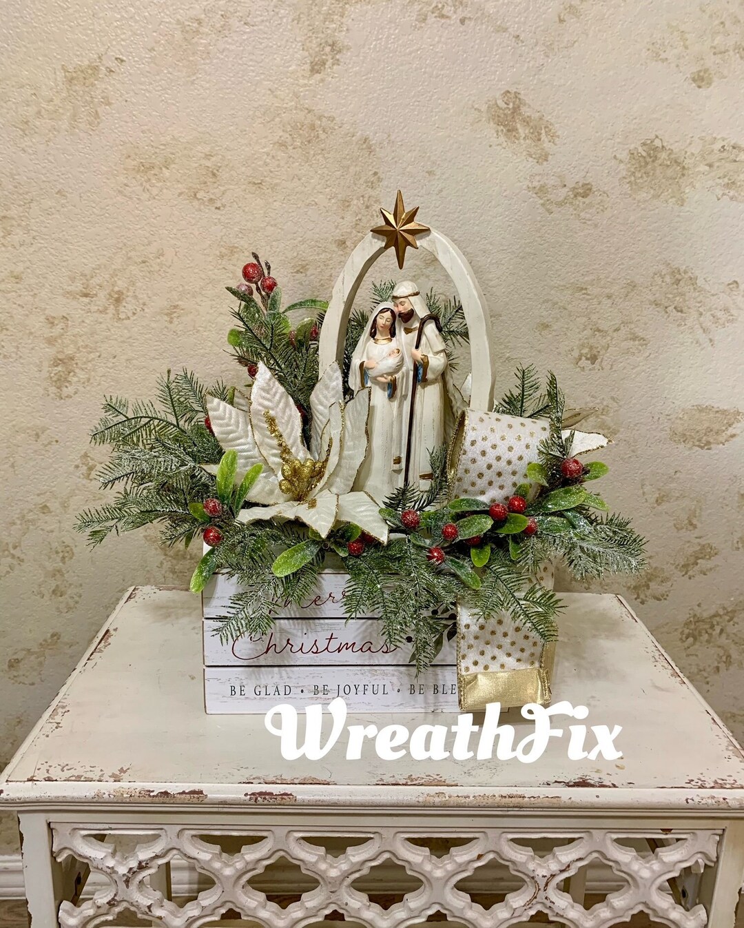 Nativity Arrangement, Religious Centerpiece, Elegant Arrangement, Holy ...
