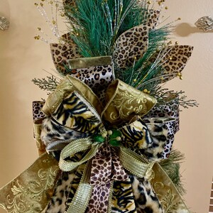 Large Animal Print Tree Topper, Elegant Topper, Christmas Tree Decor ...